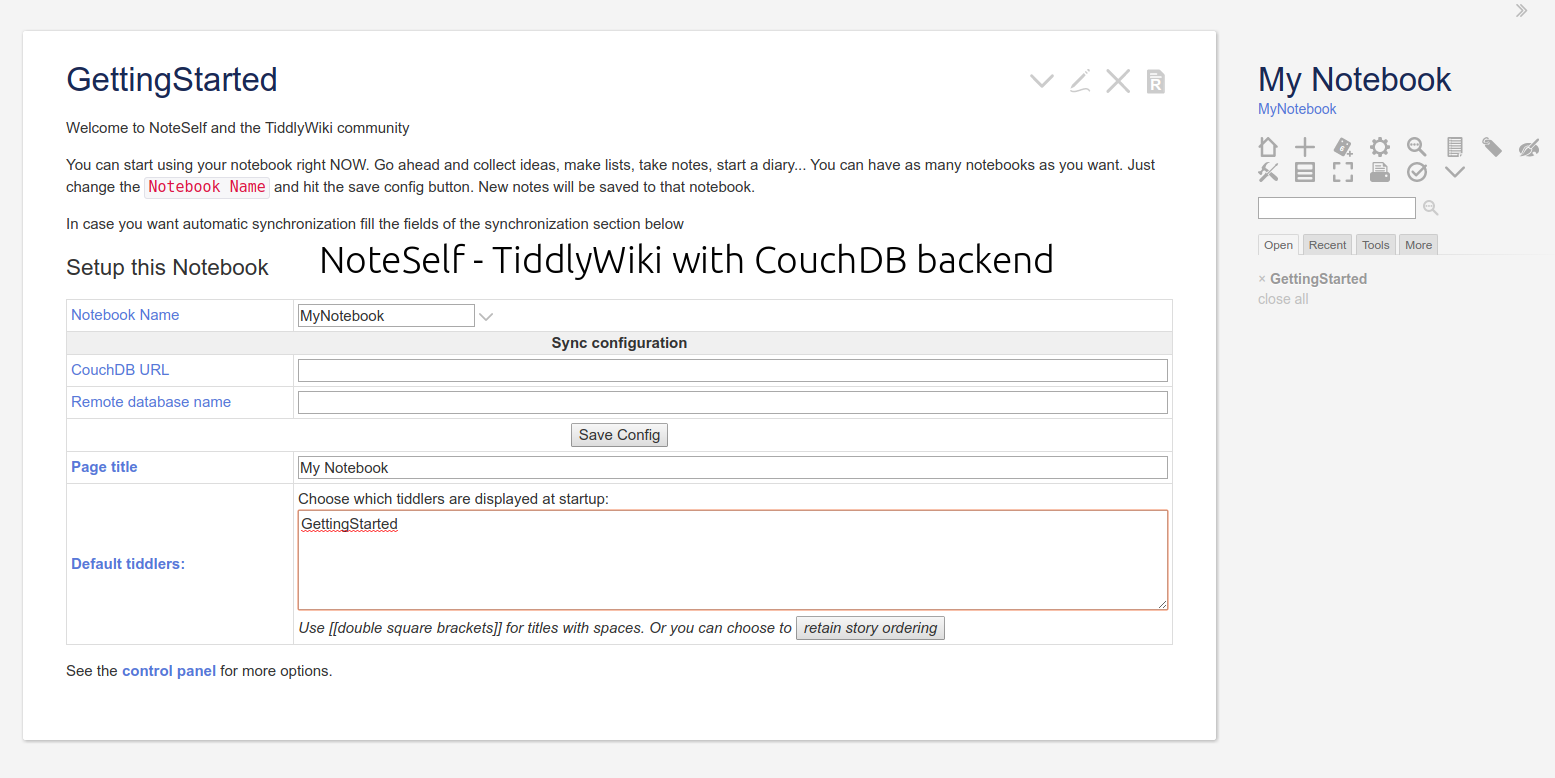 Noteself Tiddlywiki With Couchdb Backend Thejesh Gn